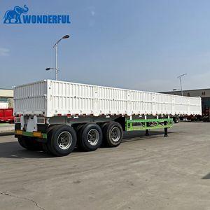 China 3 4 5 Axle Cargo Enclosed Plans Custom Hauling Walking Floor Lifted Trucks Shack Decking Fold Down Deck Panel Drop Side Wall Trailer for sale