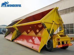 China Enhanced Stability U Shape Tri-Axles Self Loading Capacity 60 Tons Stone Transport Dimension Double Tipping Vehicle Hydraulic Dump Side Tipper Semi Trailer for sale