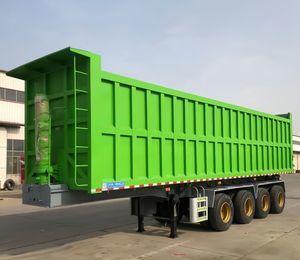 China Full Compact Tractor 3 Axle Enclosed Rear Covered Construction Mining Engineering Hydraulic Fluid Open Top Dump Custom Heavy Duty Tipper Trailer for sale
