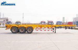 China New 3 Axles 40FT 40 Tons Chassis Truck Container Flatbed Transport Skeleton Semi Truck Trailer for sale