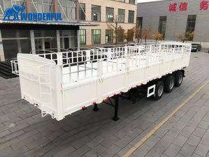 China Durable Transport Tri-Axle Super Link Siding Thickness Tractor Supply Storage Sidewall Heavy Duty Flatbed Side Wall Bulk Cargo Livestock Stake Fence Trailer for sale
