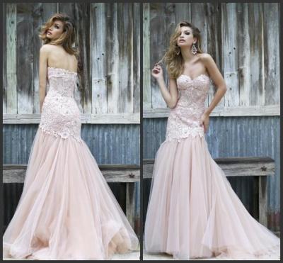 Cina Vestiti da sposa romantici dal treno di spazzata dell'innamorato della sirena con l'applique del pizzo del fiore in vendita