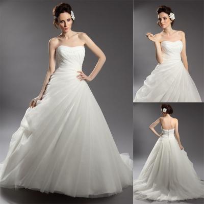 Cina i vestiti da sposa delle donne dell'innamorato del Un-line Tulle con il treno in rilievo della corte delle increspature in vendita