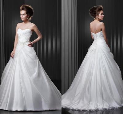 Cina Vestiti da sposa con ampia scollatura sulla schiena coperti dall'innamorato delle pieghe con il treno della corte per le signore in vendita