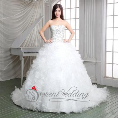 Cina Vestiti da sposa in rilievo a file, ricamo degli zecchini delle perle/abito di palla in vendita