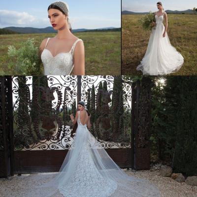 Cina Estate con ampia scollatura sulla schiena dei vestiti da sposa delle donne del pizzo nel bianco, più la dimensione in vendita