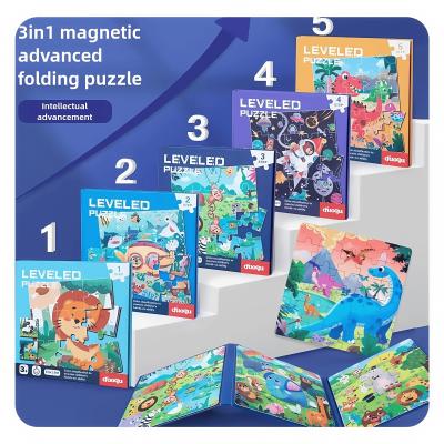 China Hot Selling Enlightenment Advanced Educational 3 in 1 Magnetic Puzzle Book Toys for Kids for sale
