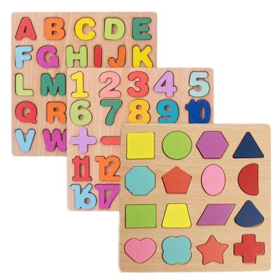 China Wooden Board Alphabet Number Kids Montessori 3d Learning Puzzle Early Educational Activity Boards Toys for Child Boys and Girls for sale