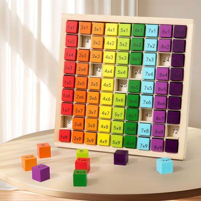 China Montessori Educational 3d Jigsaw Puzzle Number Board 99 Multiplication Table Math Learning Board Games Toys for Kids Boys Girls for sale