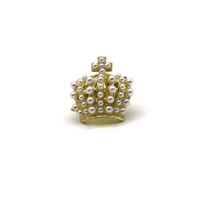 Cina La corona ha modellato il ODM di colore di Diamond Cufflinks Inlaid Pearl Gold degli uomini in vendita