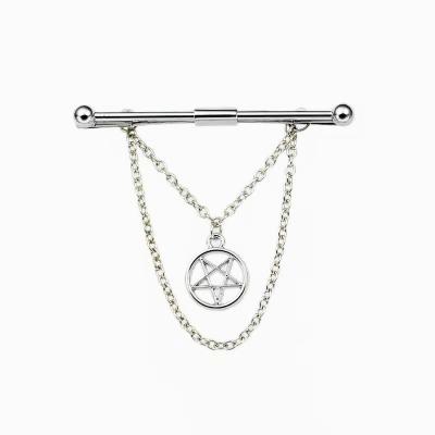 Cina Dimensione del materiale 6cm×5cm della lega del perno di collare della camicia degli uomini dell'Unione Sovietica il Pentagono della corrente in vendita