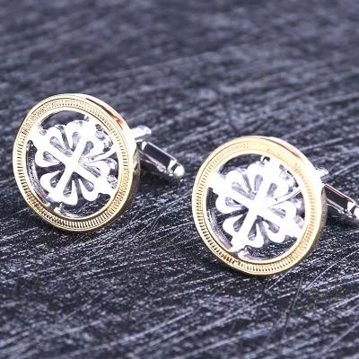 Cina Dimensione di Diamond Cufflinks Disc Gear Pattern 16mm degli uomini circolari della cavità in vendita