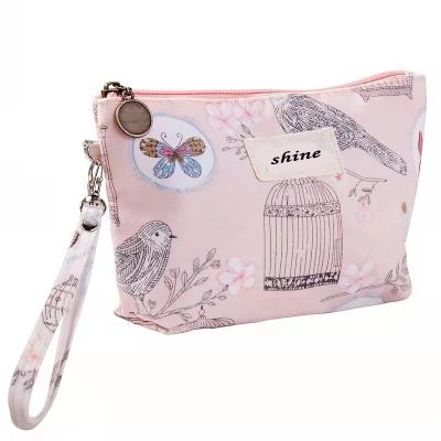 Cina ODM dell'OEM molle stampato rosa del materiale del tessuto della tela del modello animale cosmetico della borsa della chiusura lampo in vendita