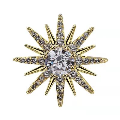 Cina La fibula esagonale del perno di collare della camicia della stella unisce in lega il diamante intarsiato materiale in vendita