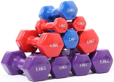 中国 鋳鉄 六角色のダンベル セット 重量 バイニール ネオプレンコーティングダンベル 販売のため