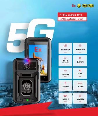 China Batería reemplazable de 3800mAh 5G cámara corporal con cámara trasera de 13MP y focos LED en venta