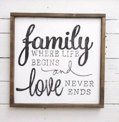 Cina L'amore della famiglia esprime la decorazione domestica dei segni di legno, segni di legno personali per la casa in vendita