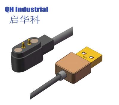 중국 스마트 워치 충전 케이블 2핀 2.84mm 휴대용 자기 충전 USB 충전 케이블 케이블 판매용