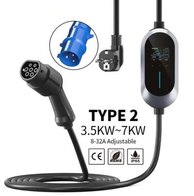 Cina mucchio di carico regolabile portatile di Ev della stazione di carico dell'automobile elettrica di CA Ev di 16a Ip65 in vendita