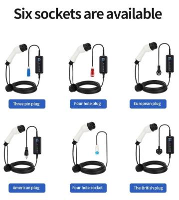 Cina caricabatterie per auto portatili personalizzabili AC Mode 2 Silence 3.5kw 16A EVSE Livello 2 Type2 EV Charger con schermo in vendita