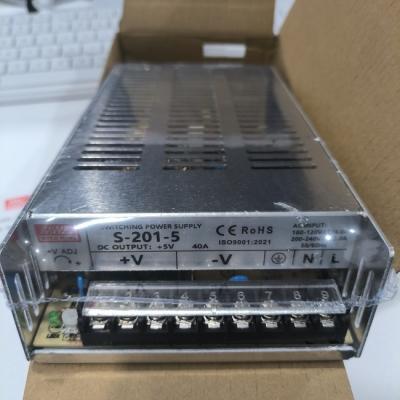 China MEAN WELL S-201-5 Flat Type Switching Power Supply 5V 40A 200W Single Output for sale