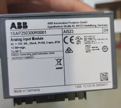 China AI523 1SAP250300R0001 ABB Analog Input Module 16 Channel Analog Input IP20 for sale