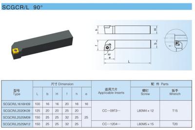 Cina 90°SCGCR2020K09 strumento per tornitura cilindrico Antivari 1616H09 2525M12 Srew sul morsetto in vendita