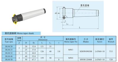 Cina Taglierina per acciaio inossidabile, taglierina indicizzabile del mulino di estremità dello stinco del cono Morse di smusso in vendita