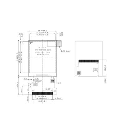 China 2 " Tipo de pantalla Ips Lcd 85/85/85/85 Ángulo de visión para equipos industriales en venta