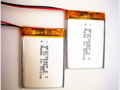 China Batería recargable 3,7 V 353040 370mah del polímero de la ión de litio del dispositivo eléctrico con la UL de los CB del kc en venta