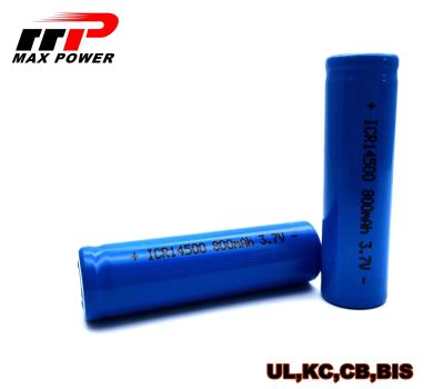 中国 800mAh 3.7V ICR14500 2.4Aの動力工具のための高い排出のプラットホームのリチウム イオン充電電池 販売のため