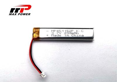 중국 블루투스 451152 1C 230mAh 3.7V 리튬-폴리머 전지 판매용