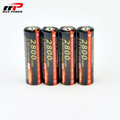 中国 1.5V AA 150mA 2800mWhのリチウム イオン充電電池 販売のため