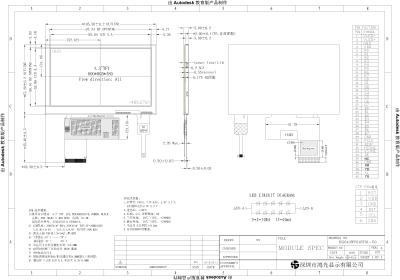 China Resolução 800x480 Tela LCD de 4,3 polegadas Interface RGB Telas industriais à venda