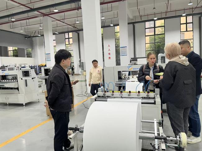 HEPA filter pleating machine side view