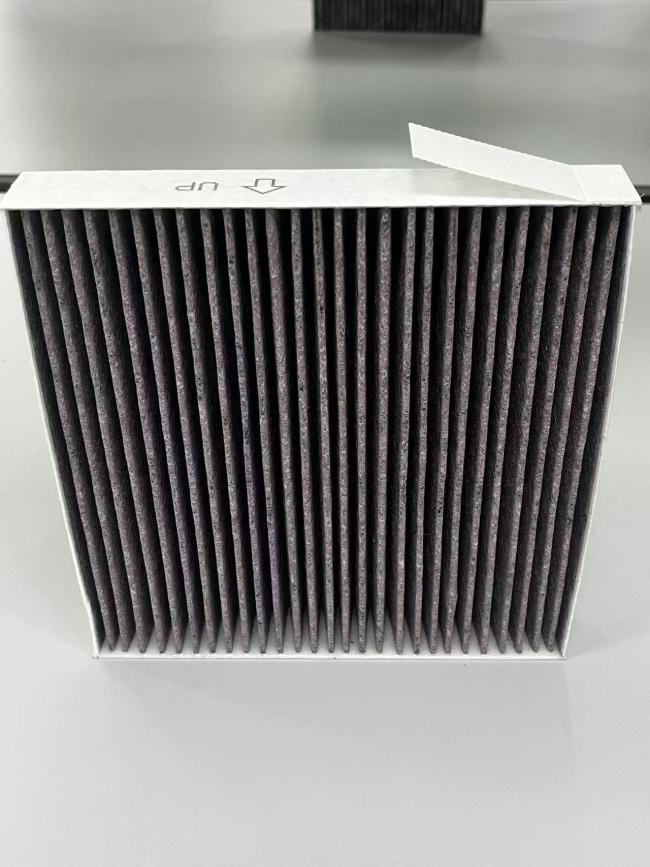 Close-up of pleating mechanism