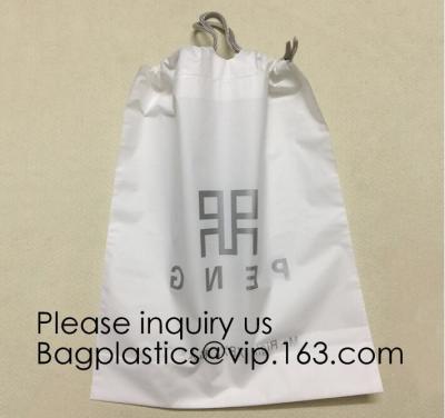 China Laundry Bags Hospitality Plastic Bags Drawstring Closure Write-On Indicator Strips. Clear Hotel Biodegradable Bags With for sale