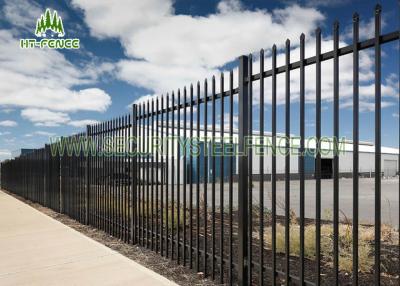 China Black Spear Top Fencing With 17pcs Pickets , Powder Coating Spear Top Gate for sale