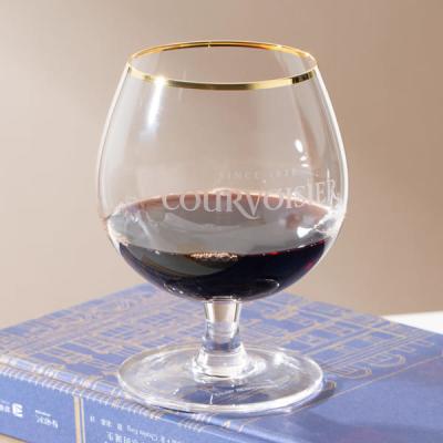 Chine Or clair Rim Glass Drinking Goblets 415ml Crystal Cognac Glasses Lead Free à vendre