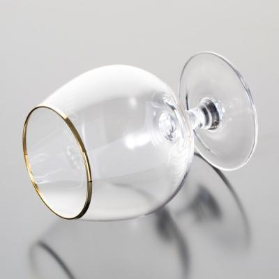 Chine Or clair Rim Glass Drinking Goblets 415ml Crystal Cognac Glasses Lead Free à vendre