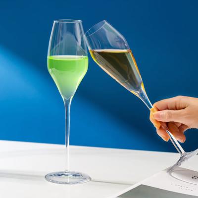 Κίνα 11 Oz διαφανές στόμα γυαλιού φλαούτων CHAMPAGNE τουλιπών κρυστάλλου μίσχων κρασιού μακρύ που φυσιέται προς πώληση