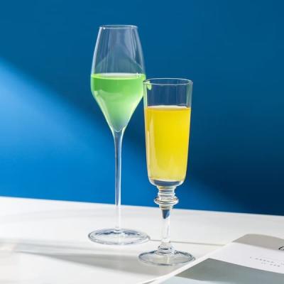 Κίνα 11 Oz διαφανές στόμα γυαλιού φλαούτων CHAMPAGNE τουλιπών κρυστάλλου μίσχων κρασιού μακρύ που φυσιέται προς πώληση