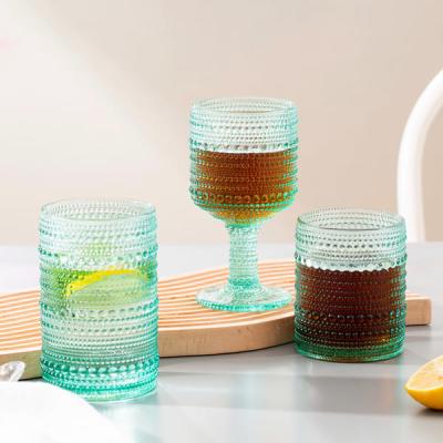 Chine La haute boule de caboche a perlé des verres à boire 15 old-fashioned de cru du vert 430ml d'once à vendre