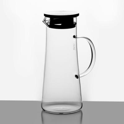 Chine broc en verre de l'eau 1350ml avec la carafe en verre résistante à la chaleur transparente de filtre à vendre