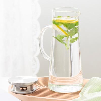 Chine broc en verre de l'eau 1350ml avec la carafe en verre résistante à la chaleur transparente de filtre à vendre