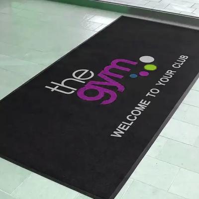 Mat extérieur antidérapant UV stabilisé imprimé avec logo de bienvenue