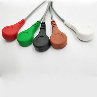 중국 TPU 5 지도 Holter 참을성 있는 케이블 ECG 기계를 위한 의학 물자 부속품 판매용