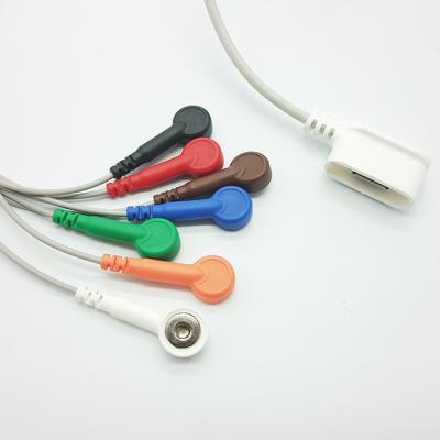 중국 GE SEER 1000 MC 홀터 레코더 TPU 7 리드 Ecg 트렁크 케이블 스냅 유형 AHA 판매용