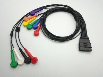 중국 열 가소성 폴리우레탄 수지 10 리드 IEC은 아하 섬광 MS-12를 위해 ECG 케이블 1m을 잡아챕니다 판매용