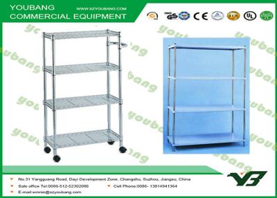 Cina Scaffali di esposizione bianchi mobili del cavo del supermercato/scaffalatura con 4 strati per l'esposizione del CD di DVD in vendita